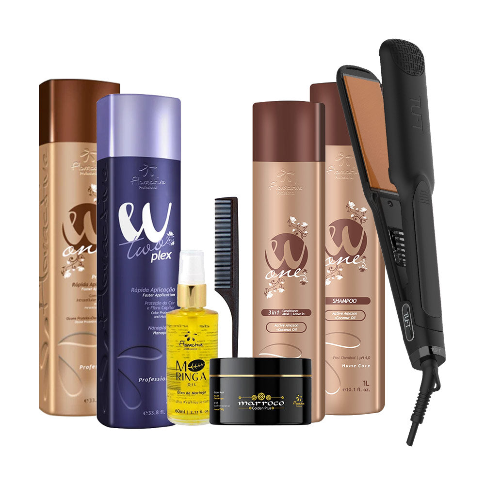 Floractive Nanoplasty Salon Straightening Kit 1L with TUFT Diamond Plu