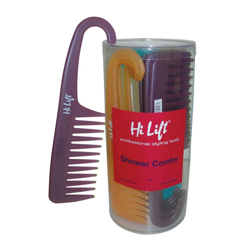 Hi Lift Shower Combs Assorted Colours 24 Pieces